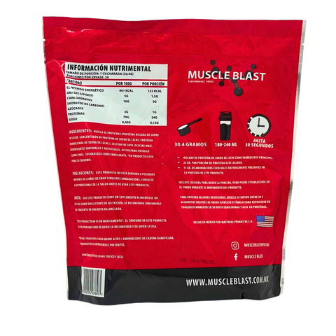 MUSCLEBLAST | WHEY PROTEIN ISOLATE 29 SERV 907g – Monsterfood Mx